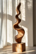 Hand Carved Large Wood Sculptures Floor Abstract Wooden Sculpture Art