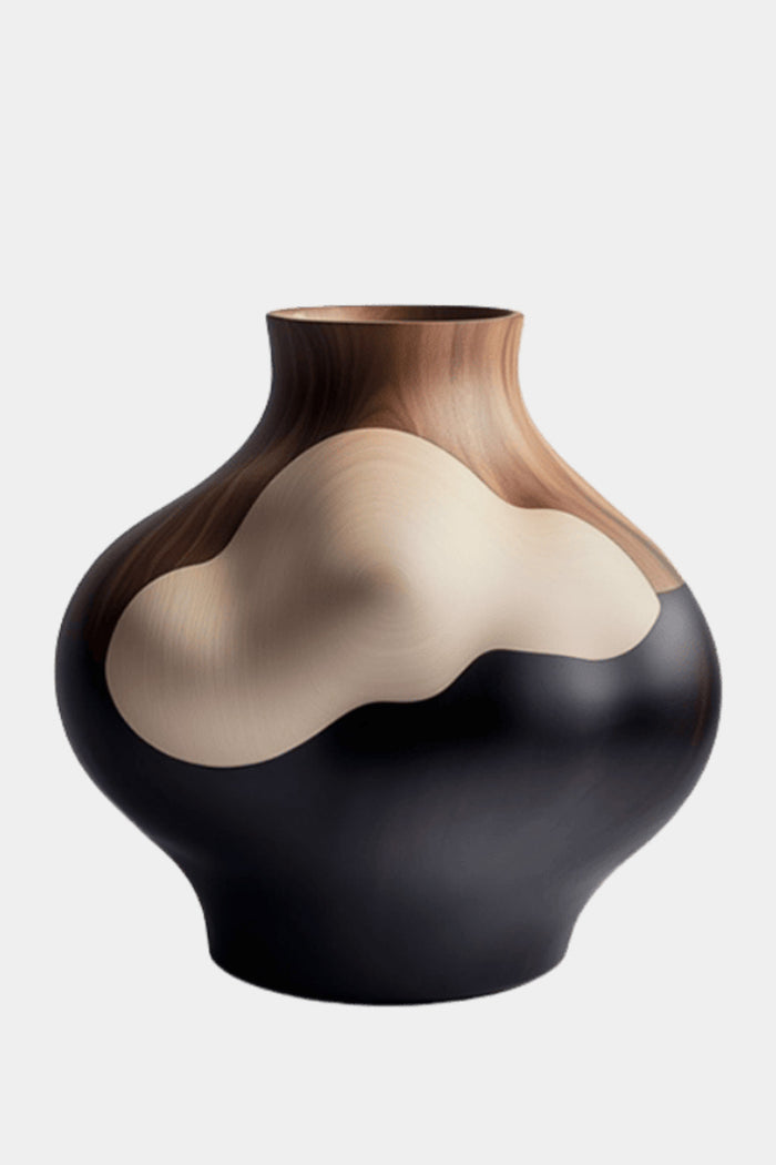 Wood Sculpture Solid Wood Vase Ornaments Hand Carving Art Ornament ...