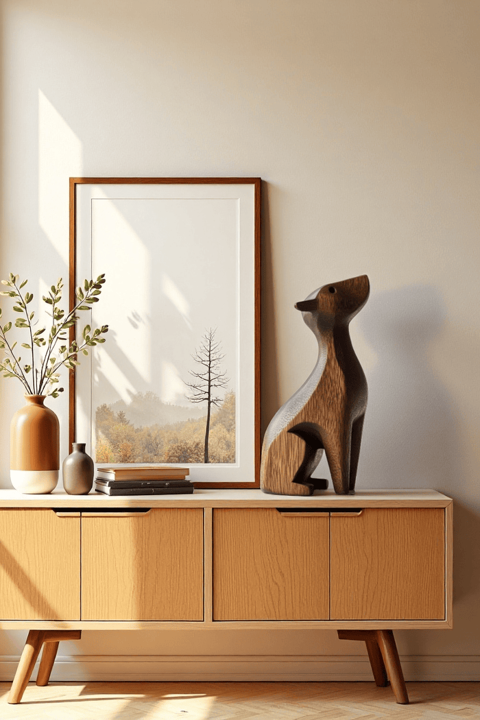 Abstract Wooden Dog Sculpture Handcrafted Animal Wood sculpture Art Decor