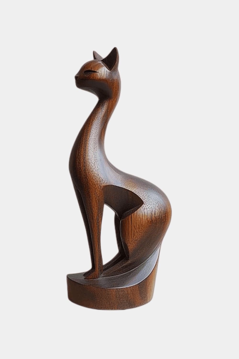 Wooden Carved Animals Wooden Cat Statue Wood Cat Sculpture Decorative