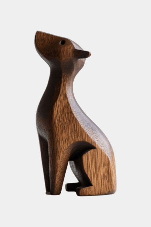 Abstract Wooden Dog Sculpture Handcrafted Animal Wood sculpture Art Decor
