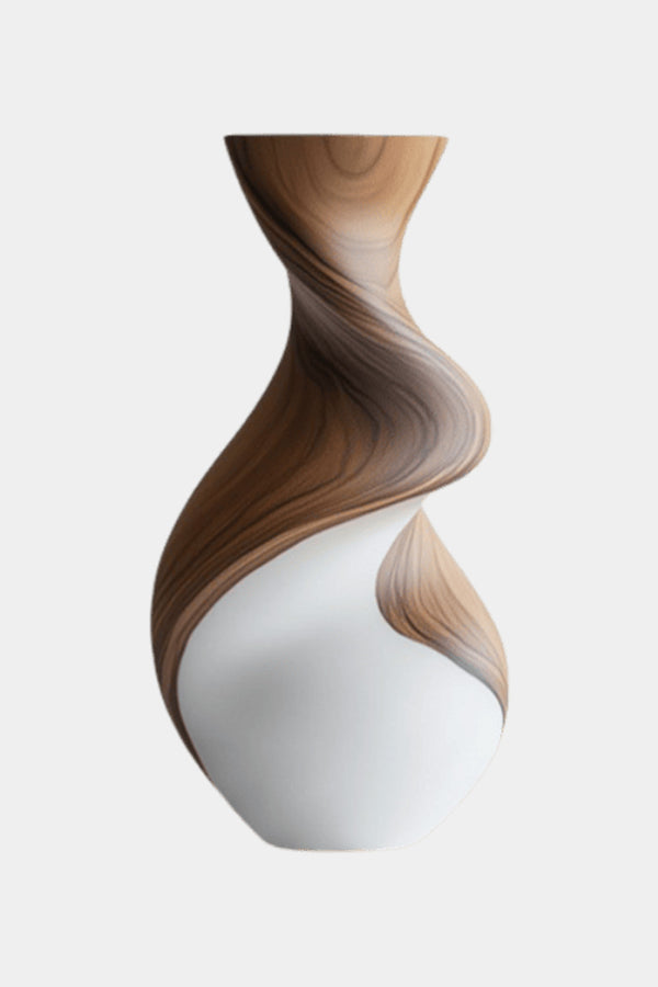 Wood Sculpture Solid Wood Vase Ornaments Hand Carving Art Ornament ...