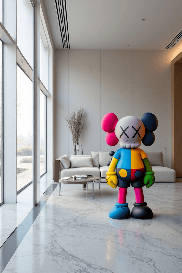 Large KAWS Floor Sculpture Modern KAWS Figure Statue Artistic Decor Art