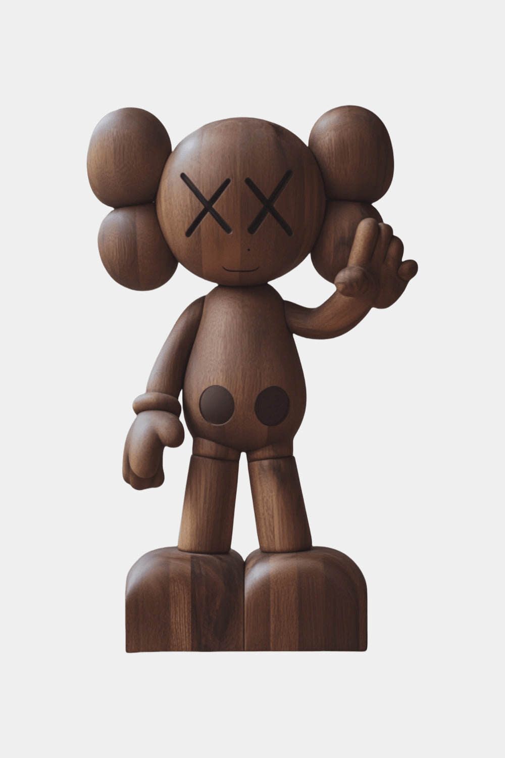 Wooden KAWS Sculpture Modern Wood Sculpture Handmade Wood Art Decor