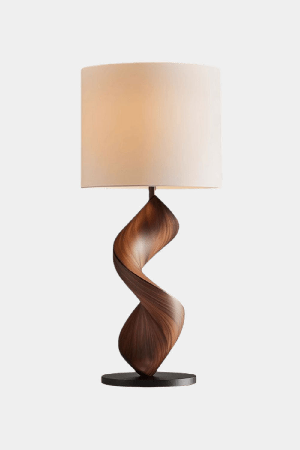 Abstract Wood Sculpture Lamp Handcrafted Wooden Light Modern Wooden Lamp